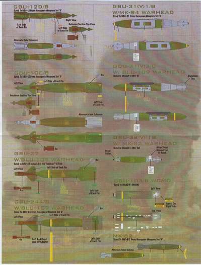 USAF Armament Decal Sets 1 & 2 Review by Ken Bowes (Afterburner Decals ...