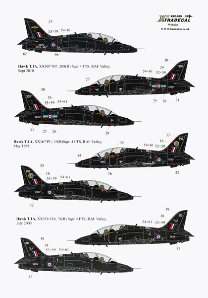 Xtradecal X32-029 - BAe Hawk T.1 Overall Black 1992 - 2010 Review by ...