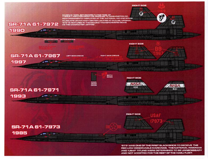 Afterburner Decals Item No. AD 48-078 – SR-71 Blackbirds Part 1 ...