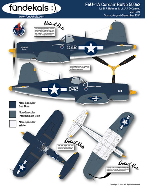 fundekals - Chance Vought F4U Corsairs Decal Review by Alan Sannazzaro