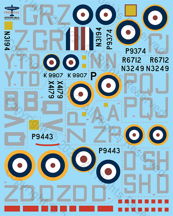 1/32 Spitfire Mk.I Decal Preview