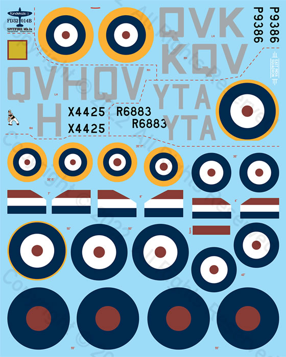 1/32 Spitfire Mk.I Decal Preview