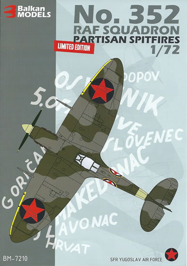 Balkan Models 1/72 scale No 352 RAF Squadron Partisan Spitfires Decal ...