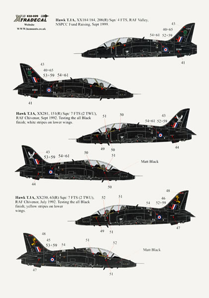 Xtradecal X32-029 - BAe Hawk T.1 Overall Black 1992 - 2010 Review by ...